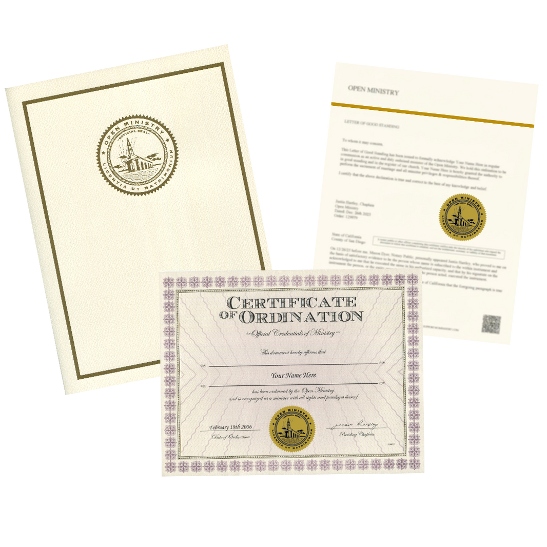 Your Ordination has been Confirmed – Open Ministry